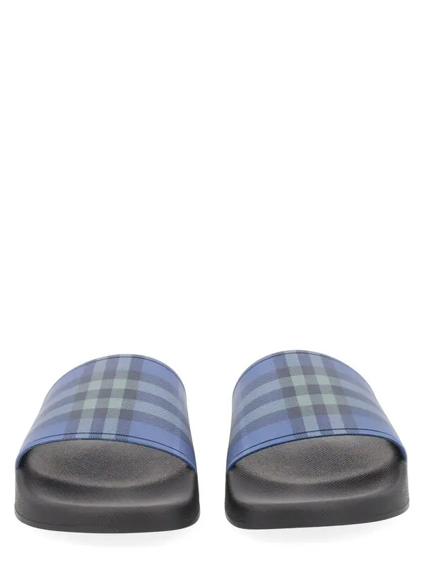 Burberry Checked Slides - Multicolour