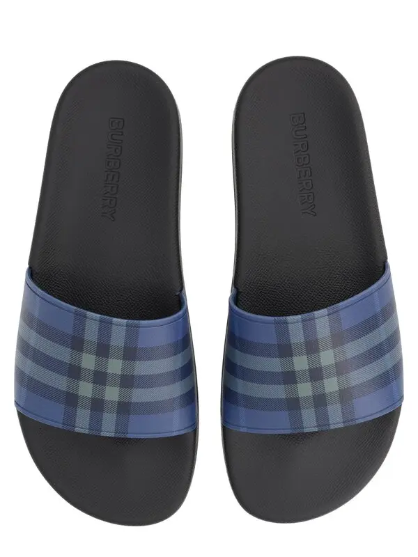 Burberry Checked Slides - Multicolour