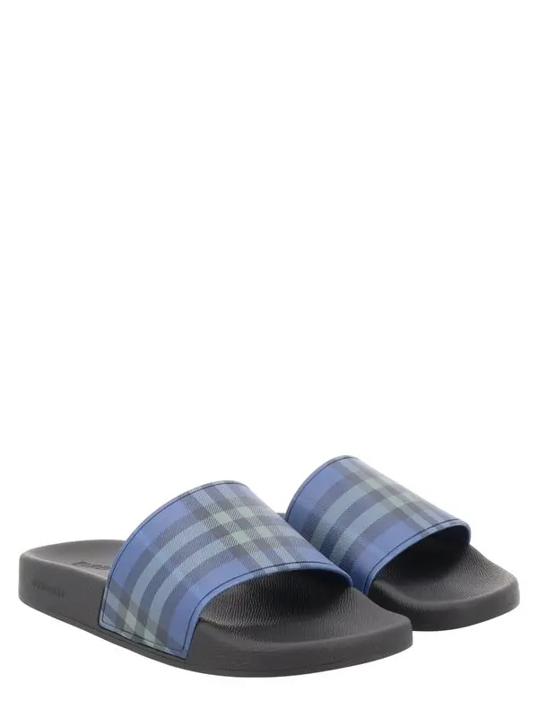 Burberry Checked Slides - Multicolour