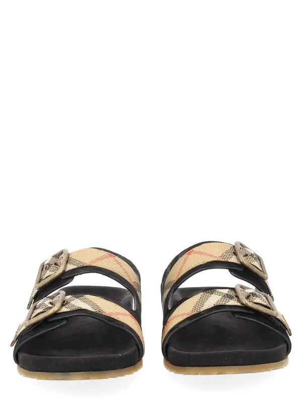 Burberry Buckled Checked Sandals
