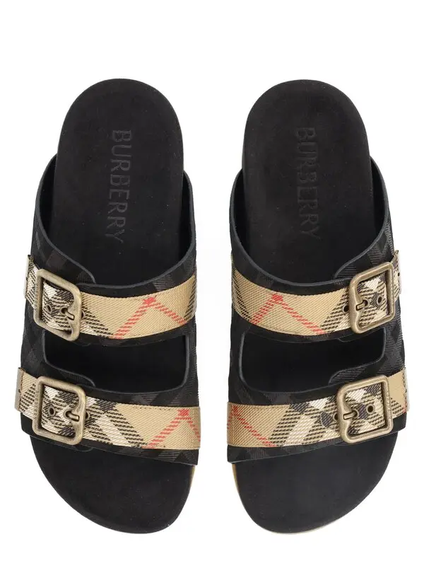 Burberry Buckled Checked Sandals