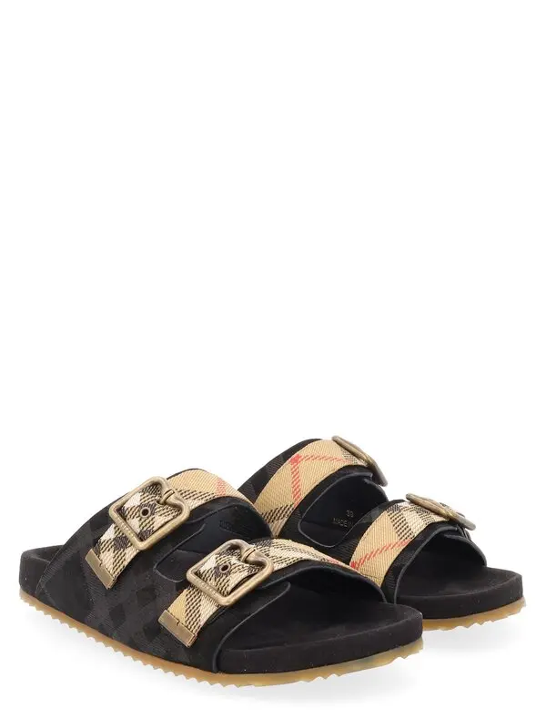 Burberry Buckled Checked Sandals