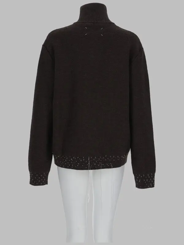 MAISON MARGIELA Maglia In Lana Con Zip A Un Quarto