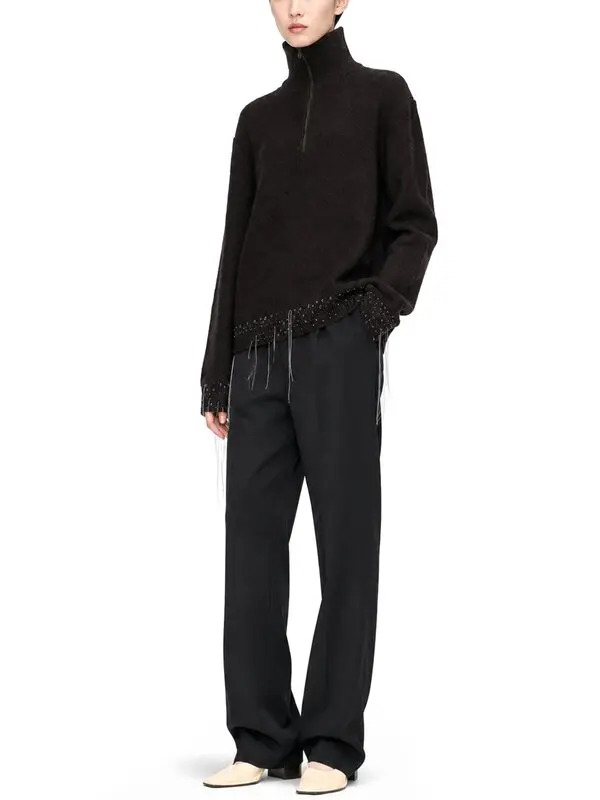 MAISON MARGIELA Maglia In Lana Con Zip A Un Quarto