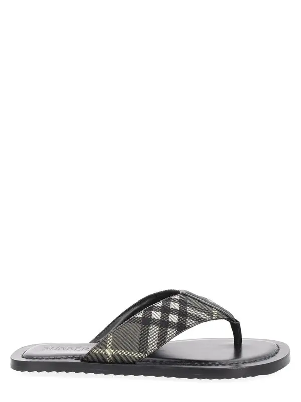 Burberry Checked Strap Thong Sandals - Multicolour