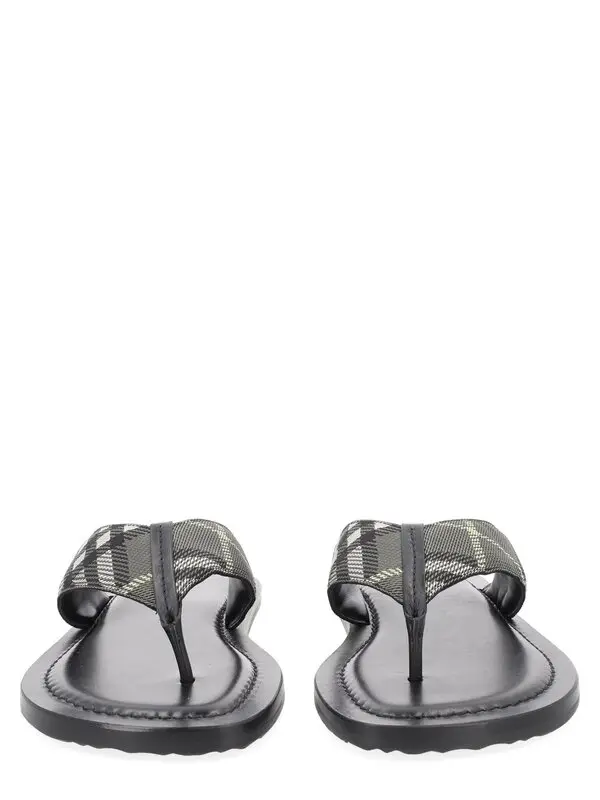 Burberry Checked Strap Thong Sandals - Multicolour
