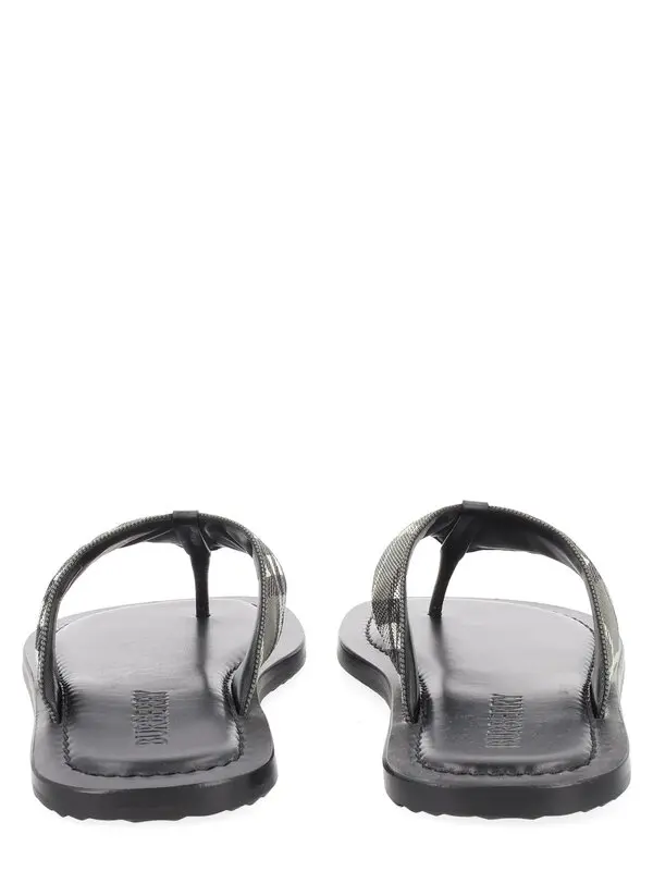 Burberry Checked Strap Thong Sandals - Multicolour