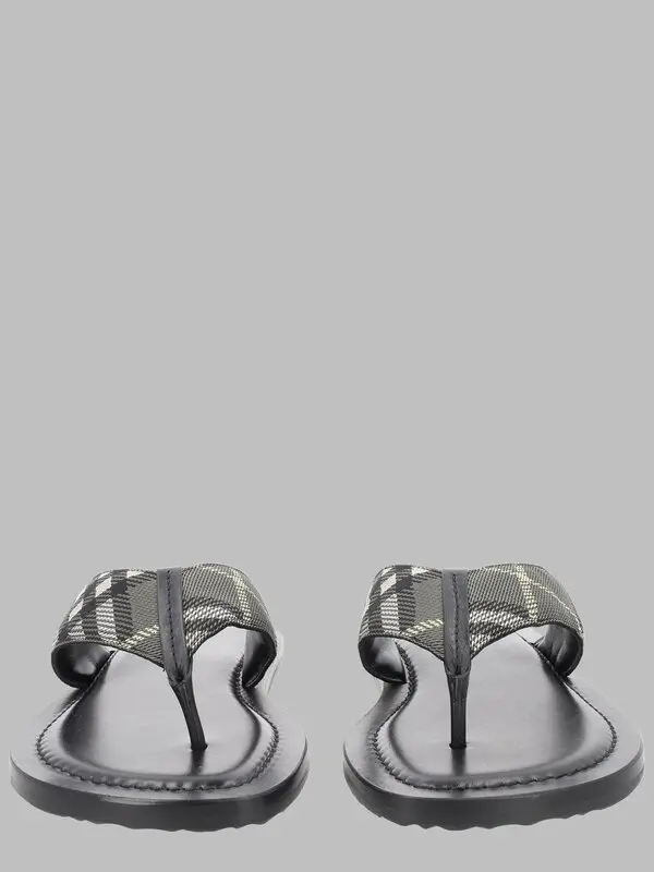 Burberry Checked Strap Thong Sandals - Multicolour