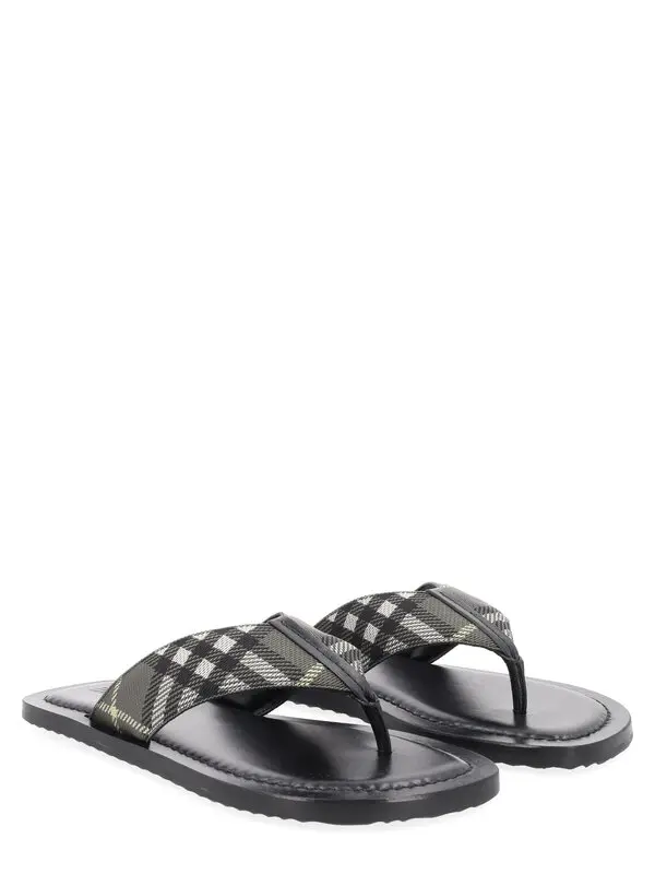Burberry Checked Strap Thong Sandals - Multicolour