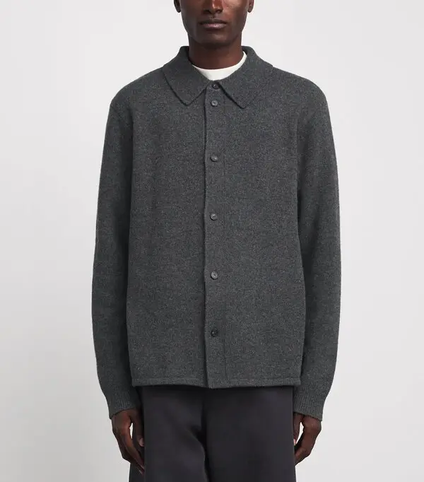 FRAME Boiled Wool Collared Cardigan