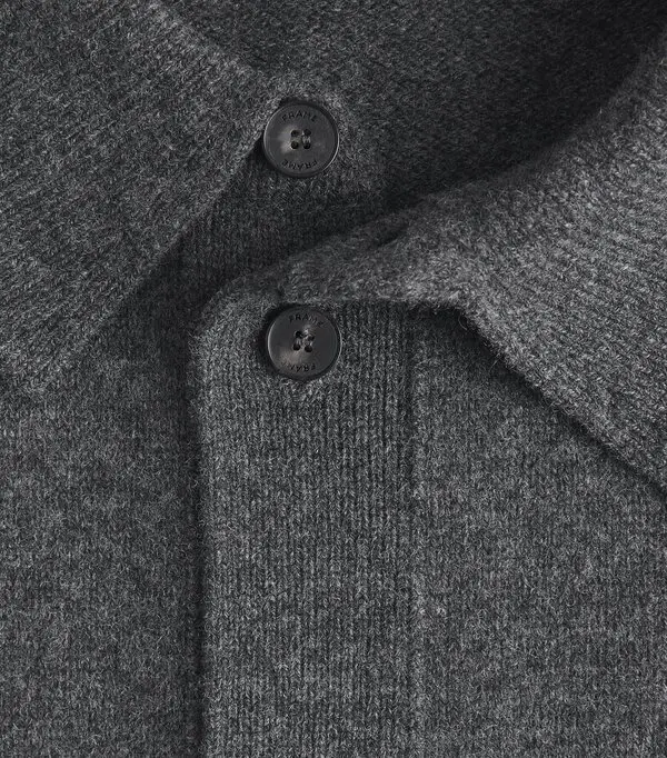 FRAME Boiled Wool Collared Cardigan