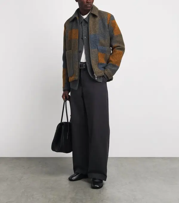 FRAME Boiled Wool Collared Cardigan