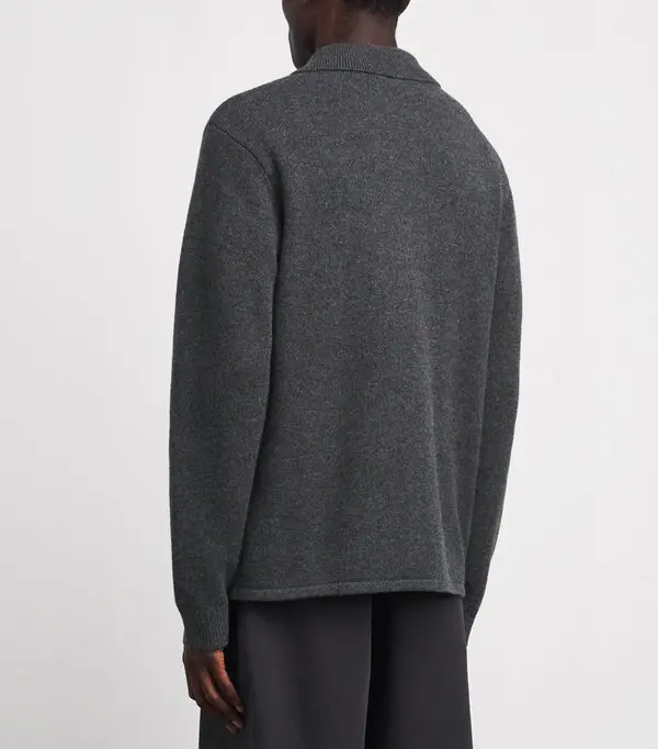 FRAME Boiled Wool Collared Cardigan