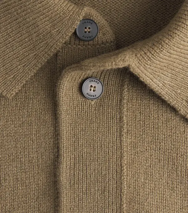 FRAME Boiled Wool Point Collar Cardigan
