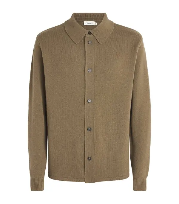 FRAME Boiled Wool Point Collar Cardigan