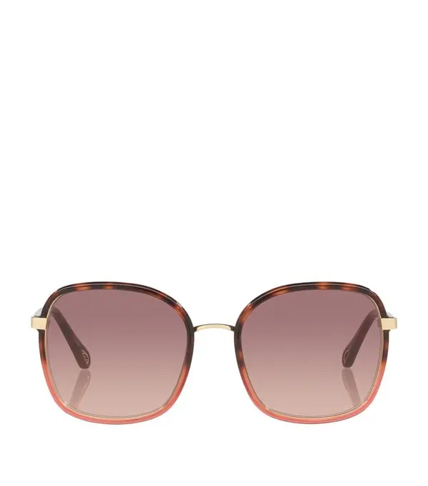 Chloé Injected Franky Square Sunglasses - Brown