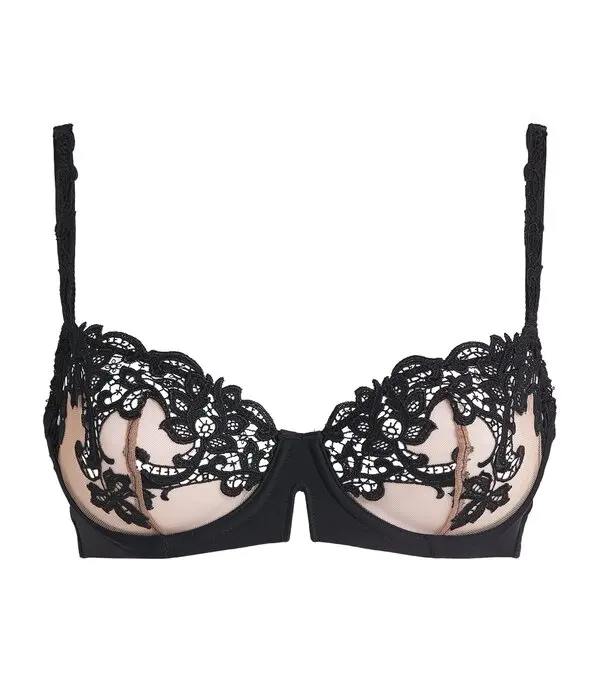 Simone Perele Lace Saga Half-cup Bra - Black