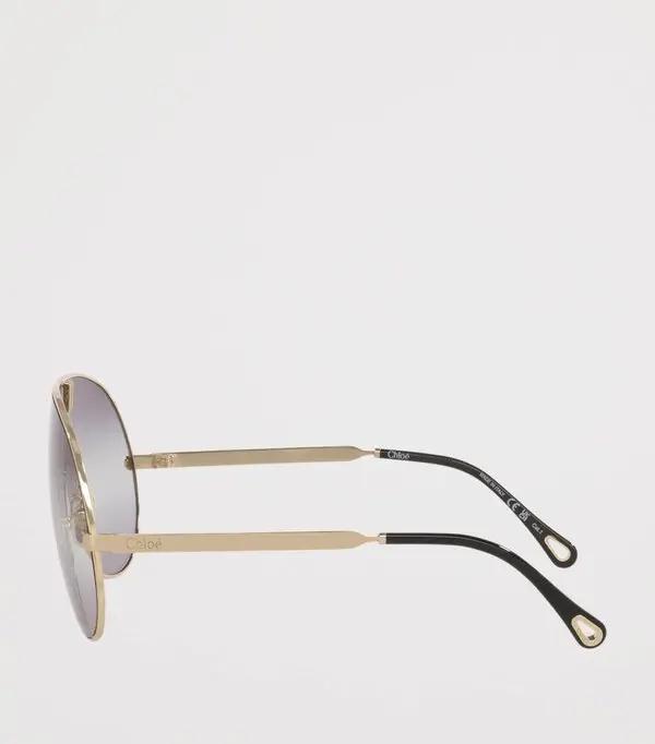 Chloé Aly Metal Aviator Sunglasses