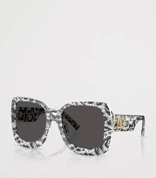 Dolce & Gabbana Lace Print Square Sunglasses