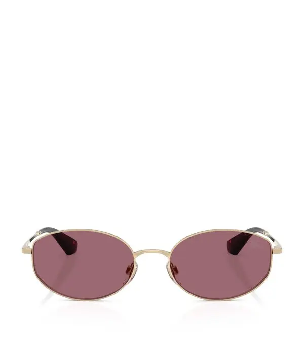 Burberry Metal Be3169 Oval Sunglasses - Gold