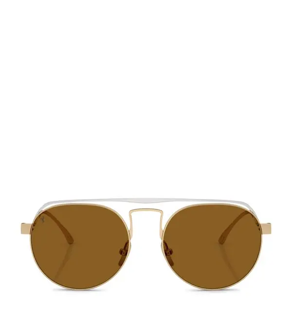 FERRARI Titanium Oval Sunglasses - Yellow