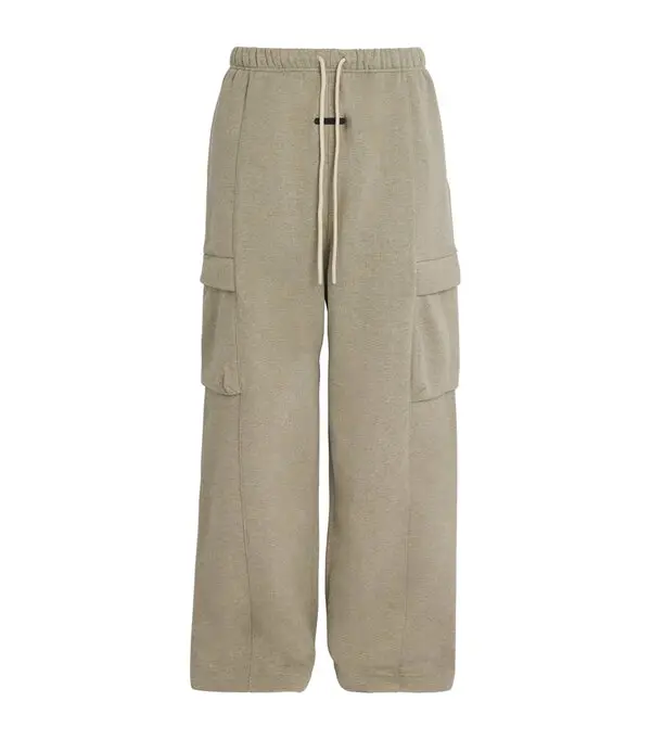 Fear Of God Fleece Cargo Trousers - Green
