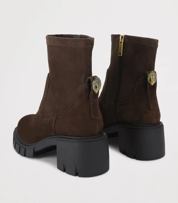Kurt Geiger Suede Clarence Ankle Boots With Eagle Embellishment