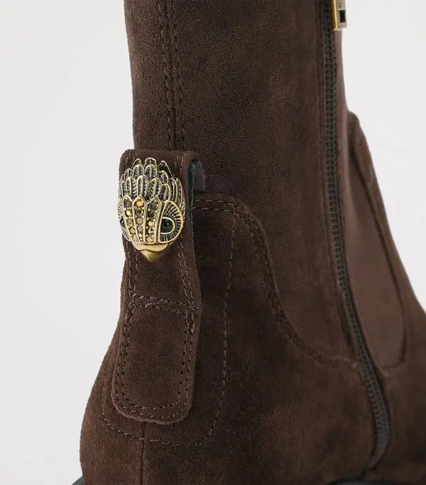 Kurt Geiger Suede Clarence Ankle Boots With Eagle Embellishment
