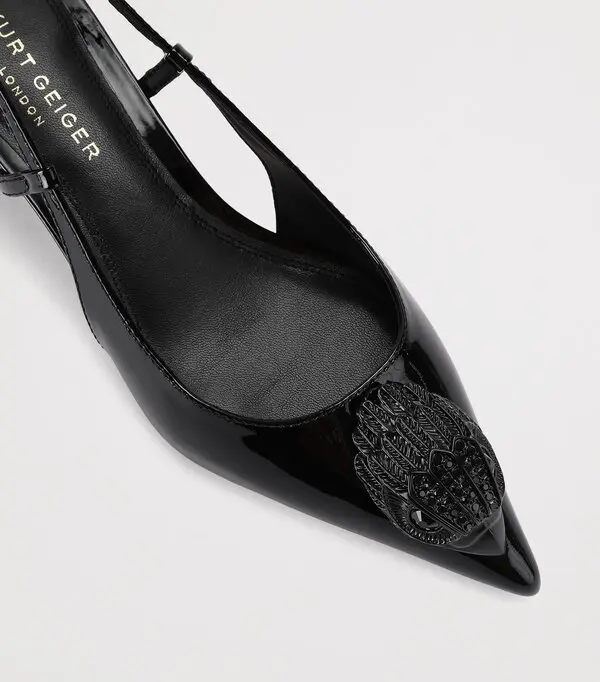 Kurt Geiger Patent Embellished Belsize Slingback Heels