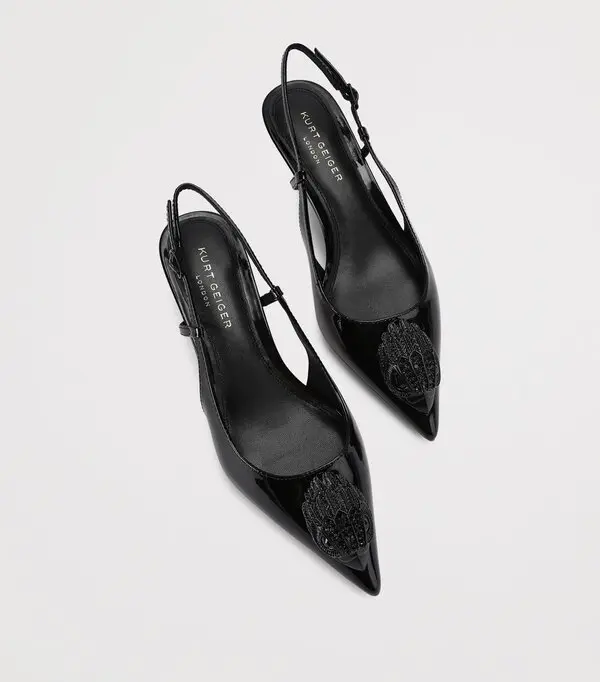 Kurt Geiger Patent Embellished Belsize Slingback Heels