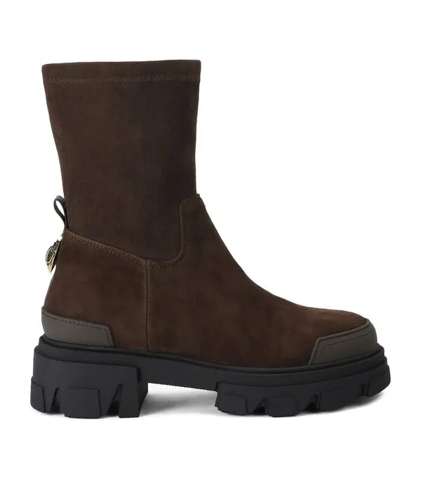 Kurt Geiger Suede Stomp Sock Ankle Boots - Brown