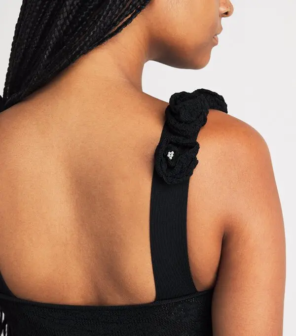 Sandro Knitted Bodysuit With Floral Appliqués