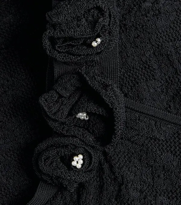 Sandro Knitted Bodysuit With Floral Appliqués