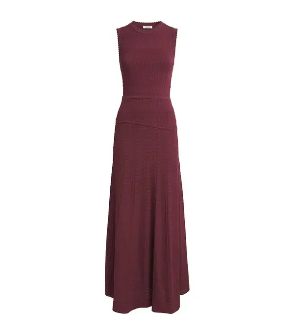 Sandro Pointelle Knit Maxi Dress