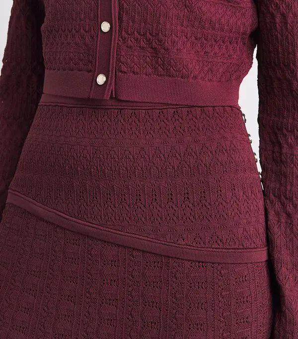 Sandro Pointelle Knit Maxi Dress