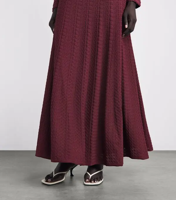 Sandro Pointelle Knit Maxi Dress