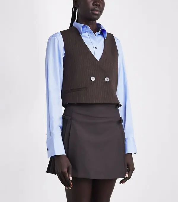 Sandro Striped Cropped Waistcoat