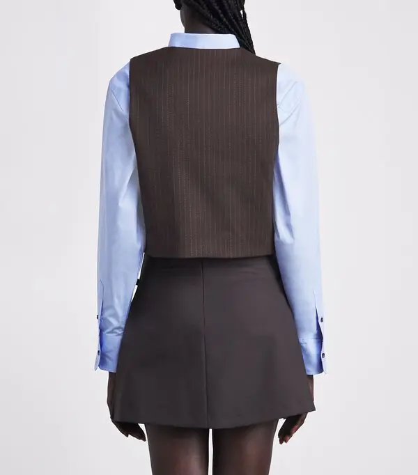 Sandro Striped Cropped Waistcoat