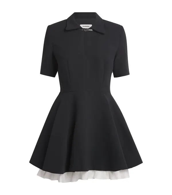 Sandro Layered Crepe Mini Dress