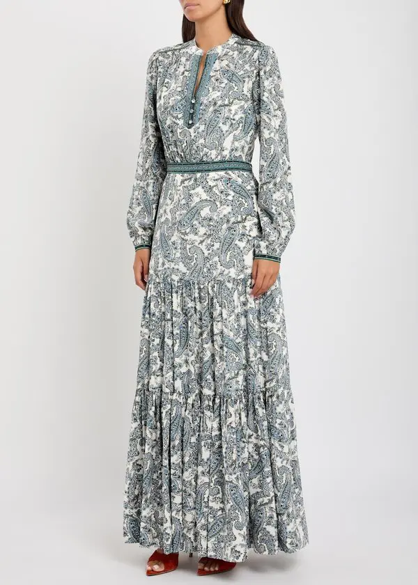 Veronica Beard Sama Paisley-print Silk-blend Maxi Dress