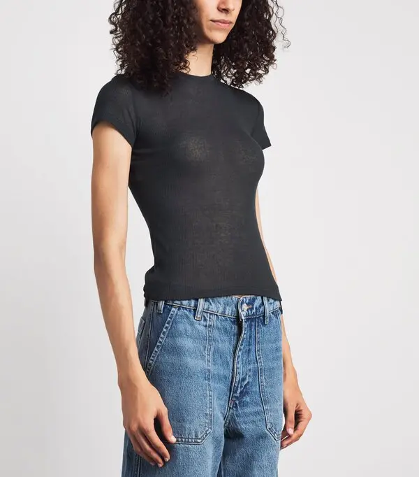 SKIMS Semi-sheer Ribbed T-shirt