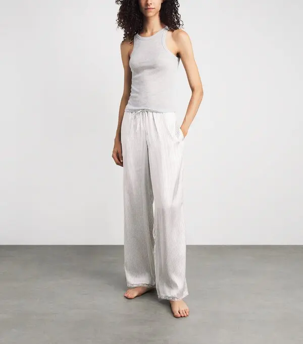 SKIMS Woven Shine Stripe Pyjama Bottoms