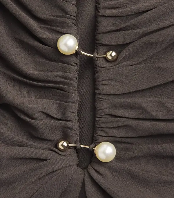 MORE NOIR Alina Strapless Maxi Dress With Metallic Accents