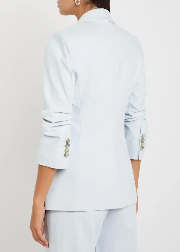Veronica Beard Tomi Dickey Gathered-sleeve Twill Blazer