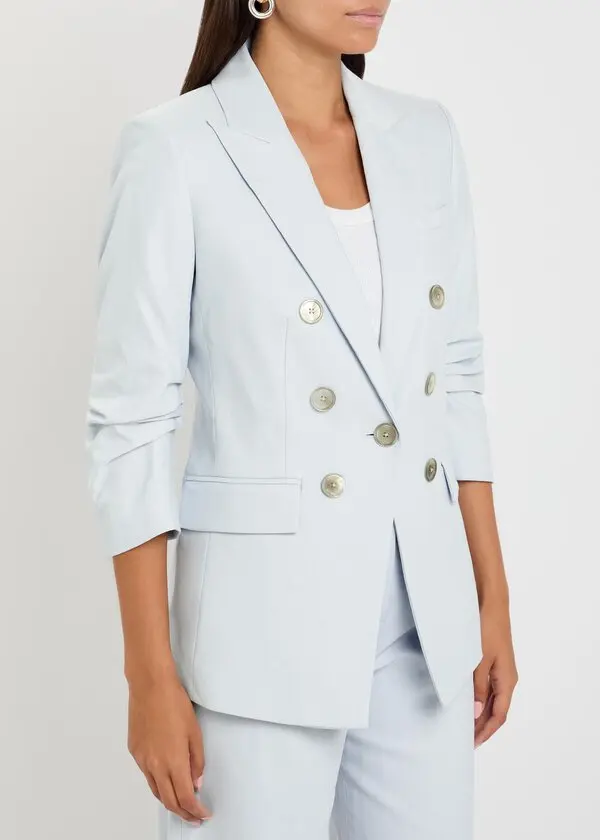 Veronica Beard Tomi Dickey Gathered-sleeve Twill Blazer