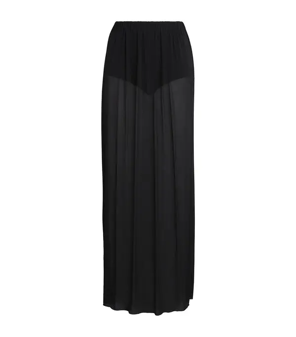 MORE NOIR Chiffon Aria Maxi Skirt - Black