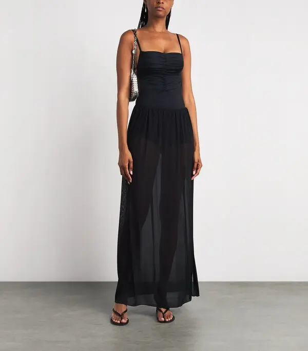 MORE NOIR Chiffon Aria Maxi Skirt - Black