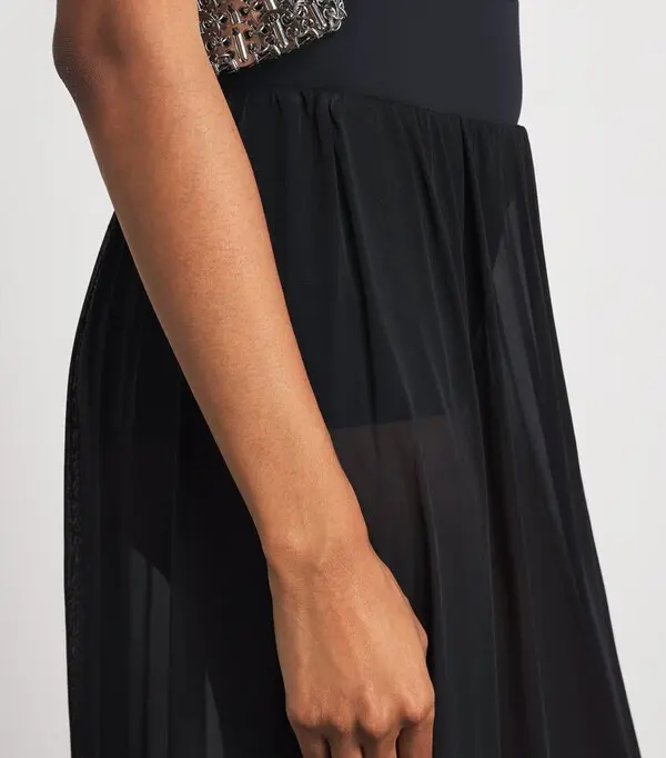 MORE NOIR Chiffon Aria Maxi Skirt - Black
