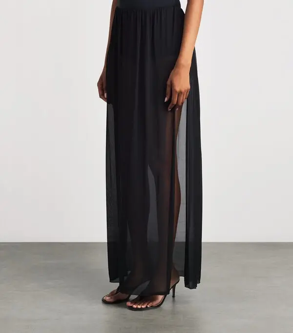 MORE NOIR Chiffon Aria Maxi Skirt - Black