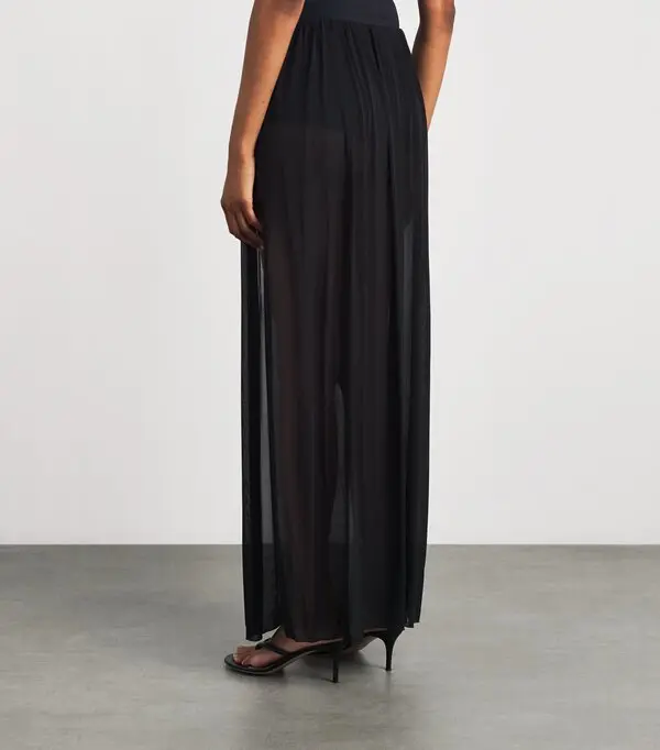 MORE NOIR Chiffon Aria Maxi Skirt - Black